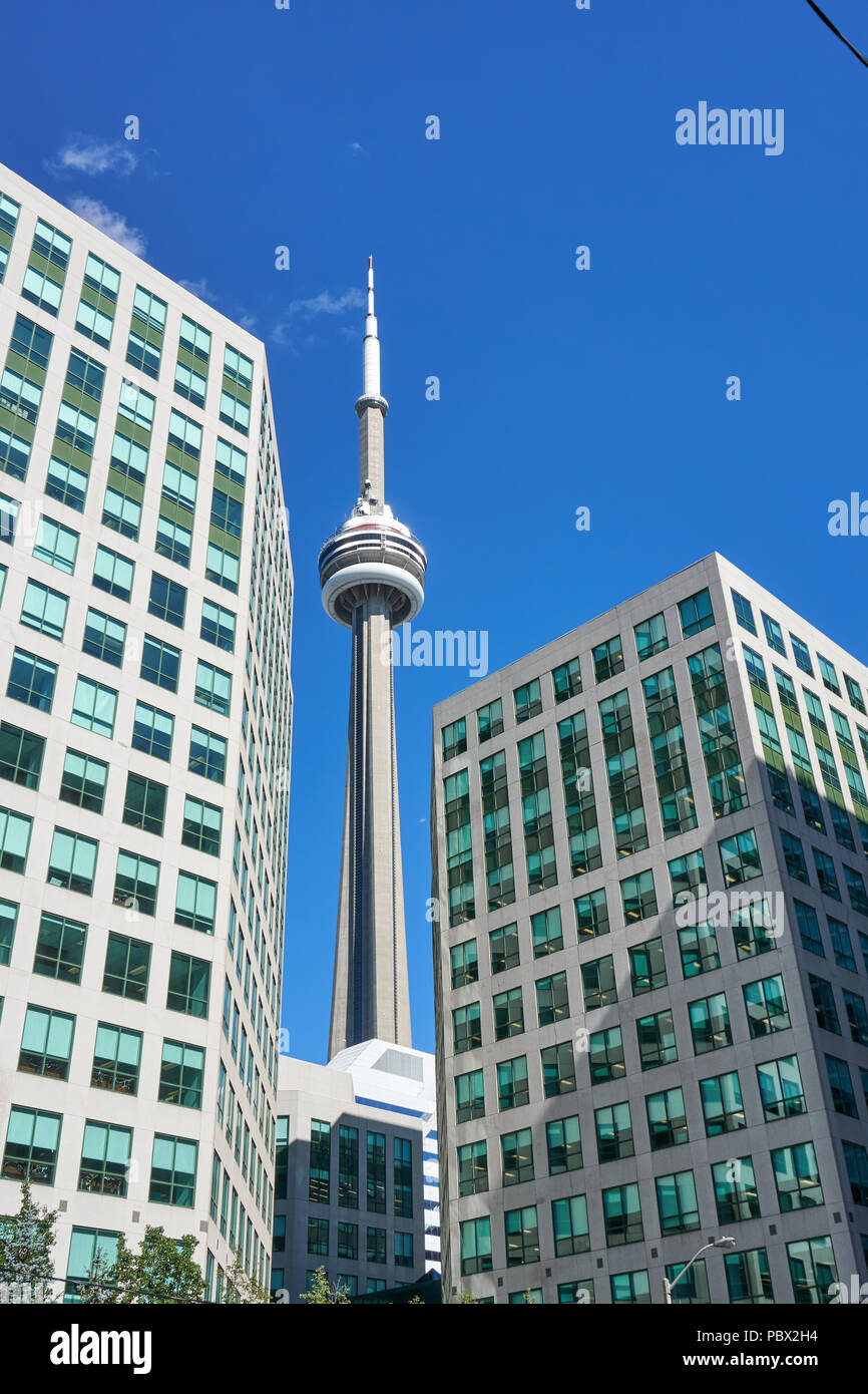 TORONTO, CANADA - JULY 15, 2018: Scenic view of CN Tower in Toronto ...