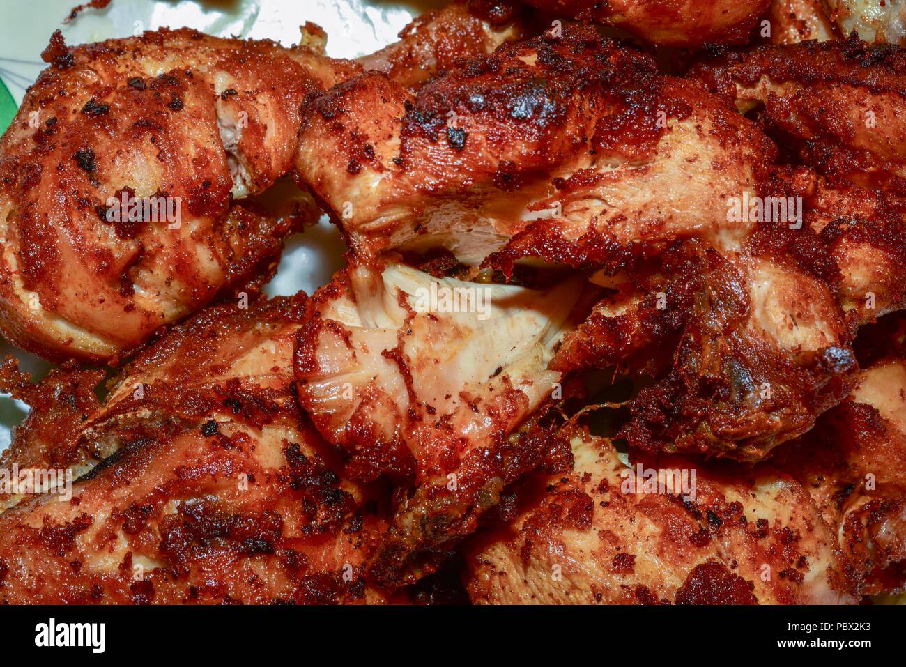 Close up of chicken roast, Macro Shot of Fried Chicken Stock Photo - Alamy