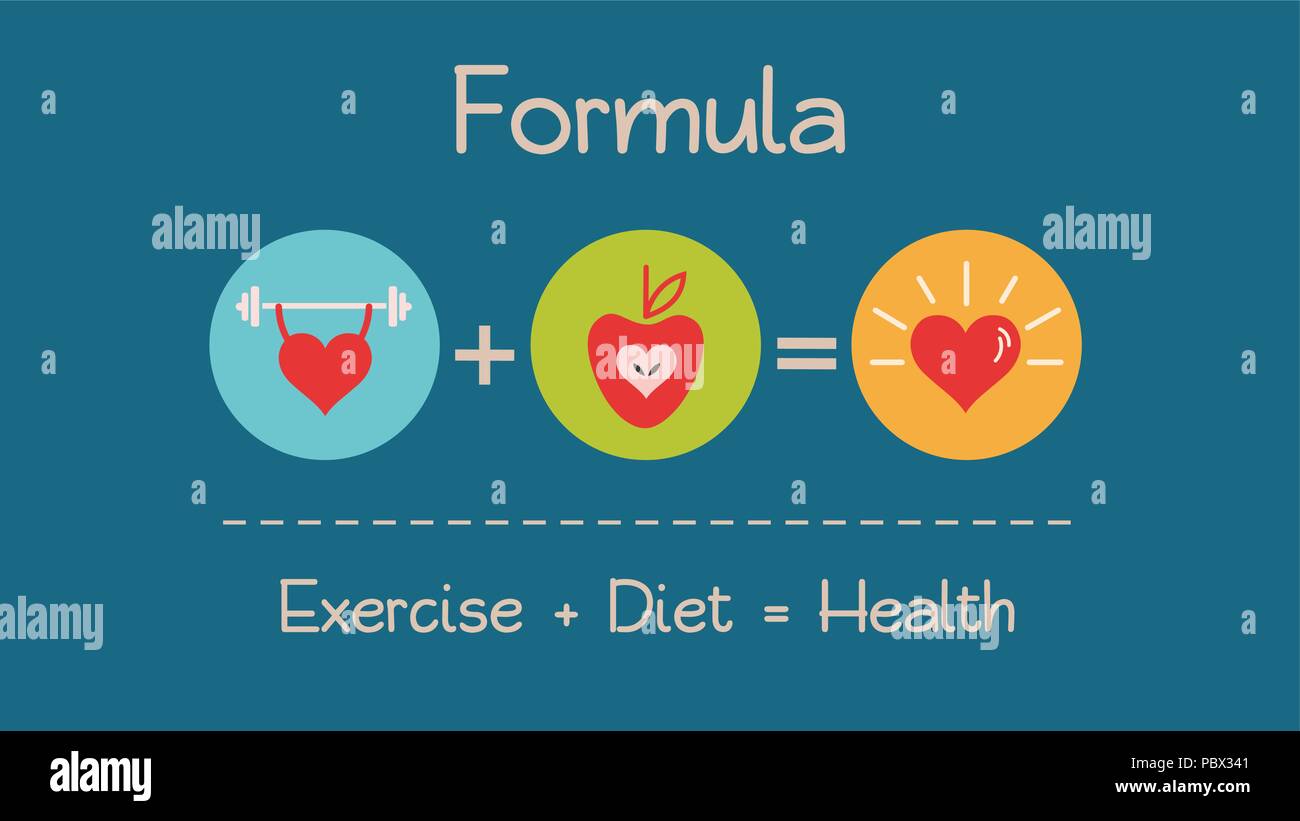 Formula for Healthy Heart with Circle Icons Stock Vector Image & Art ...