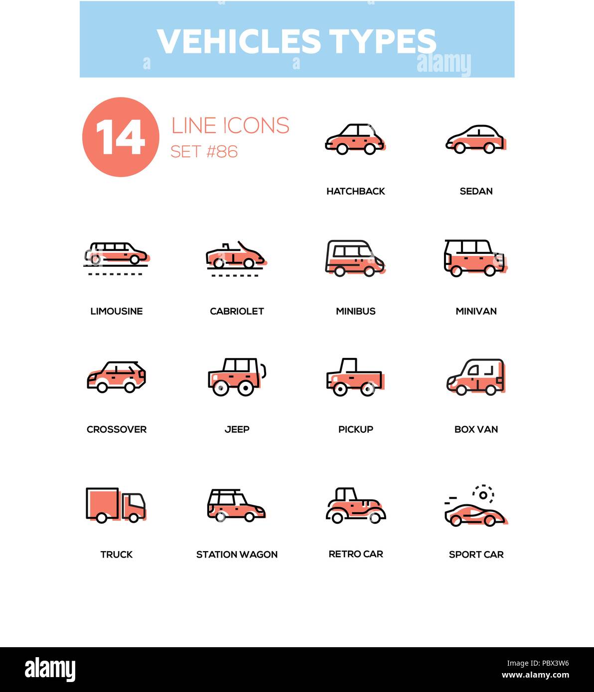 Set icons different types Stock Vector Images - Alamy