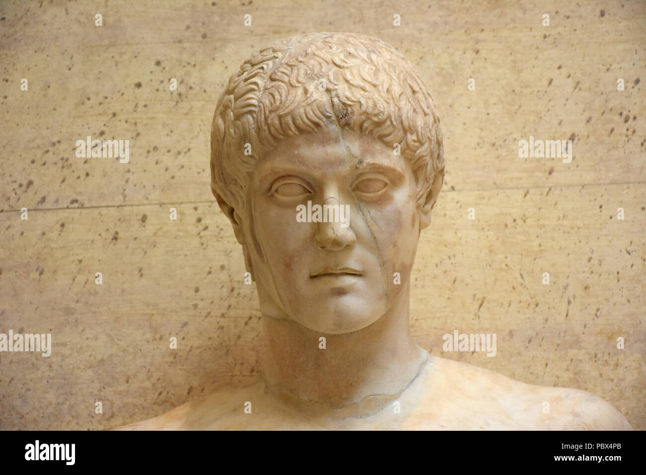Rome, bust of ancient Roman in the palace of the Conservatories in the ...
