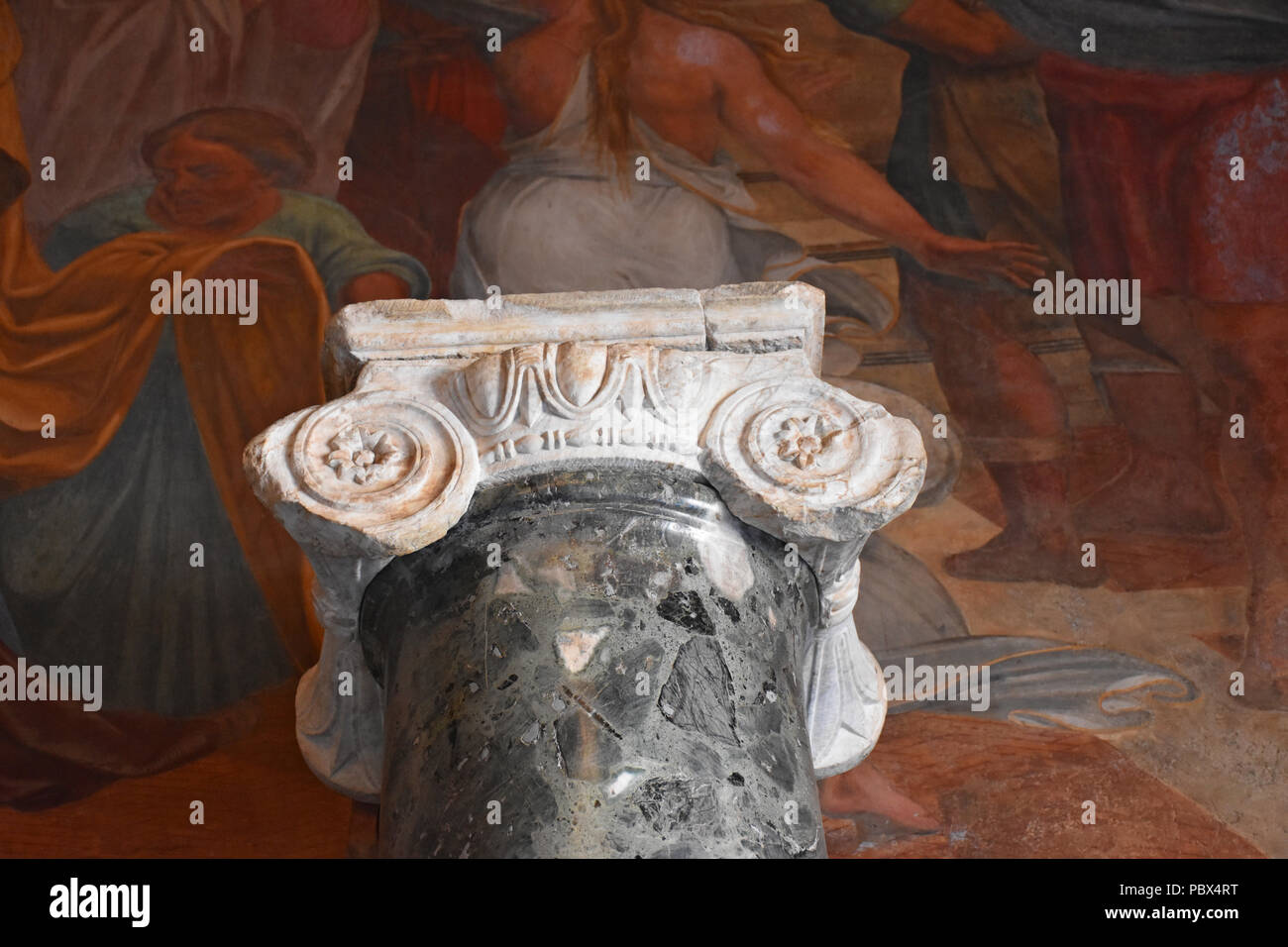 Rome, ancient Roman sculpture in the halls in the palace of the ...
