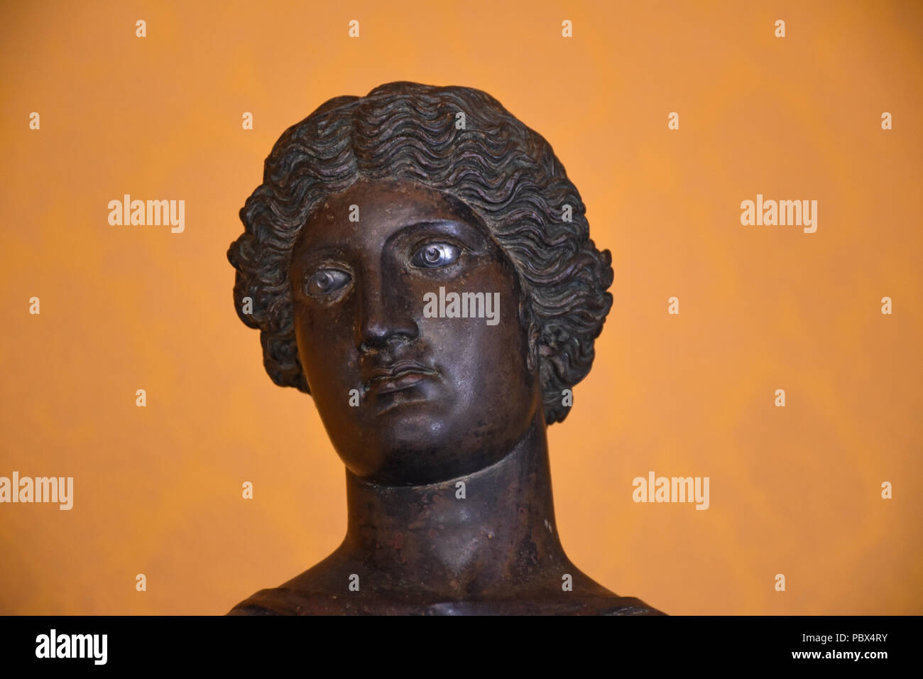 Rome, bust of ancient Roman in the palace of the Conservatories in the ...