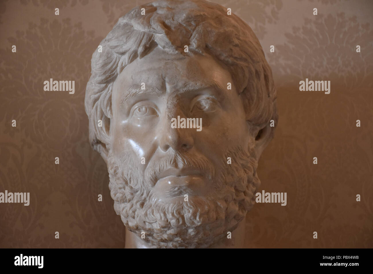 Rome, bust of ancient Roman in the palace of the Conservatories in the ...