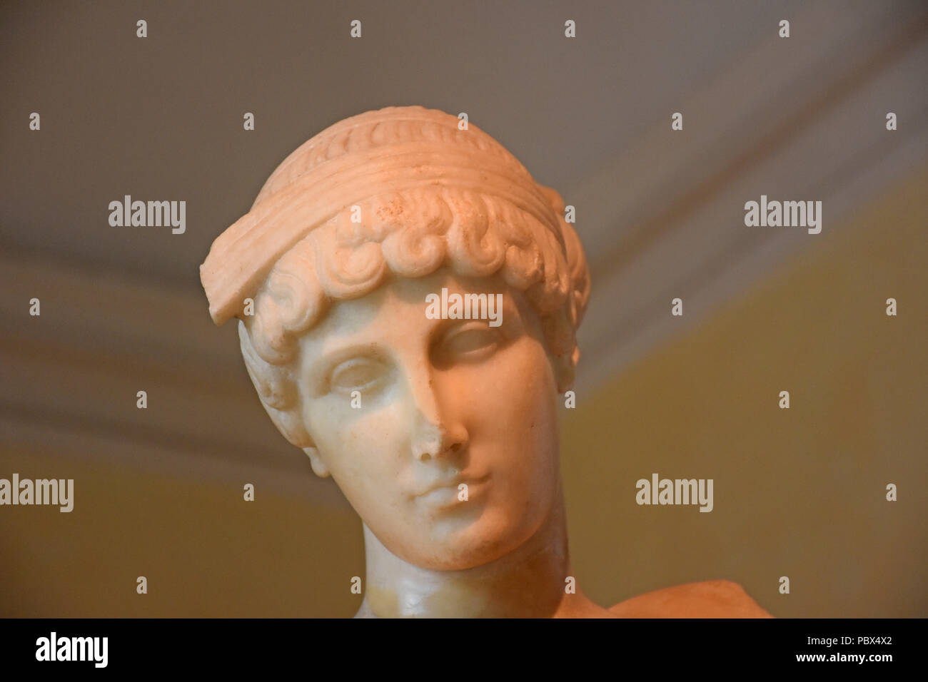 Rome, bust of women, ancient Roman in the palace of the Conservatories ...