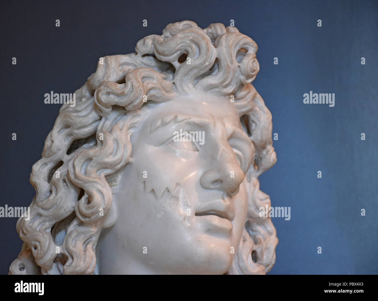 Rome, bust of ancient Roman in the palace of the Conservatories in the ...
