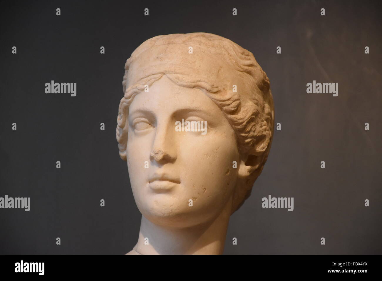 Rome, bust of women, ancient Roman in the palace of the Conservatories ...