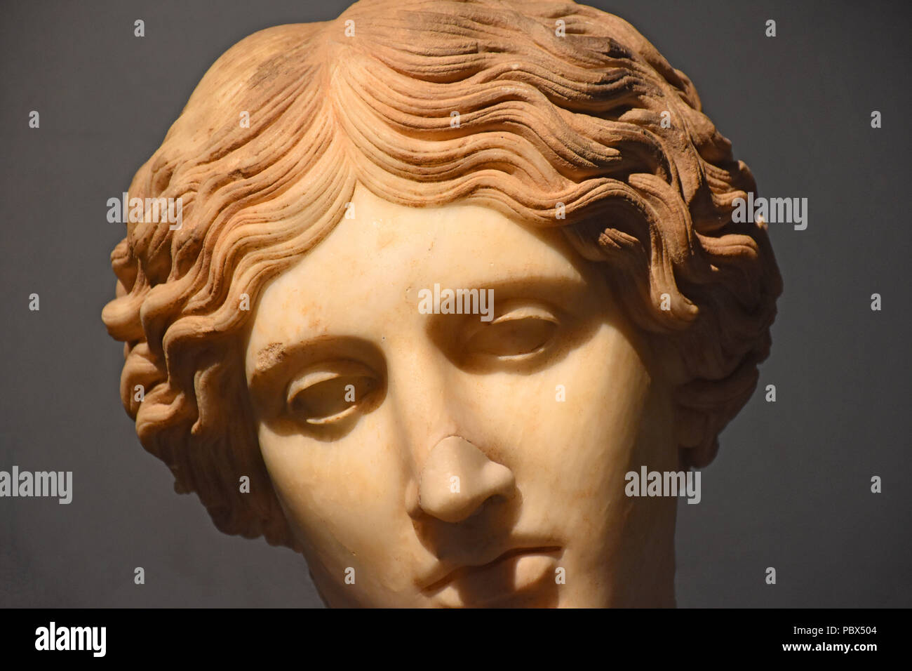 Rome, bust of women, ancient Roman in the palace of the Conservatories ...