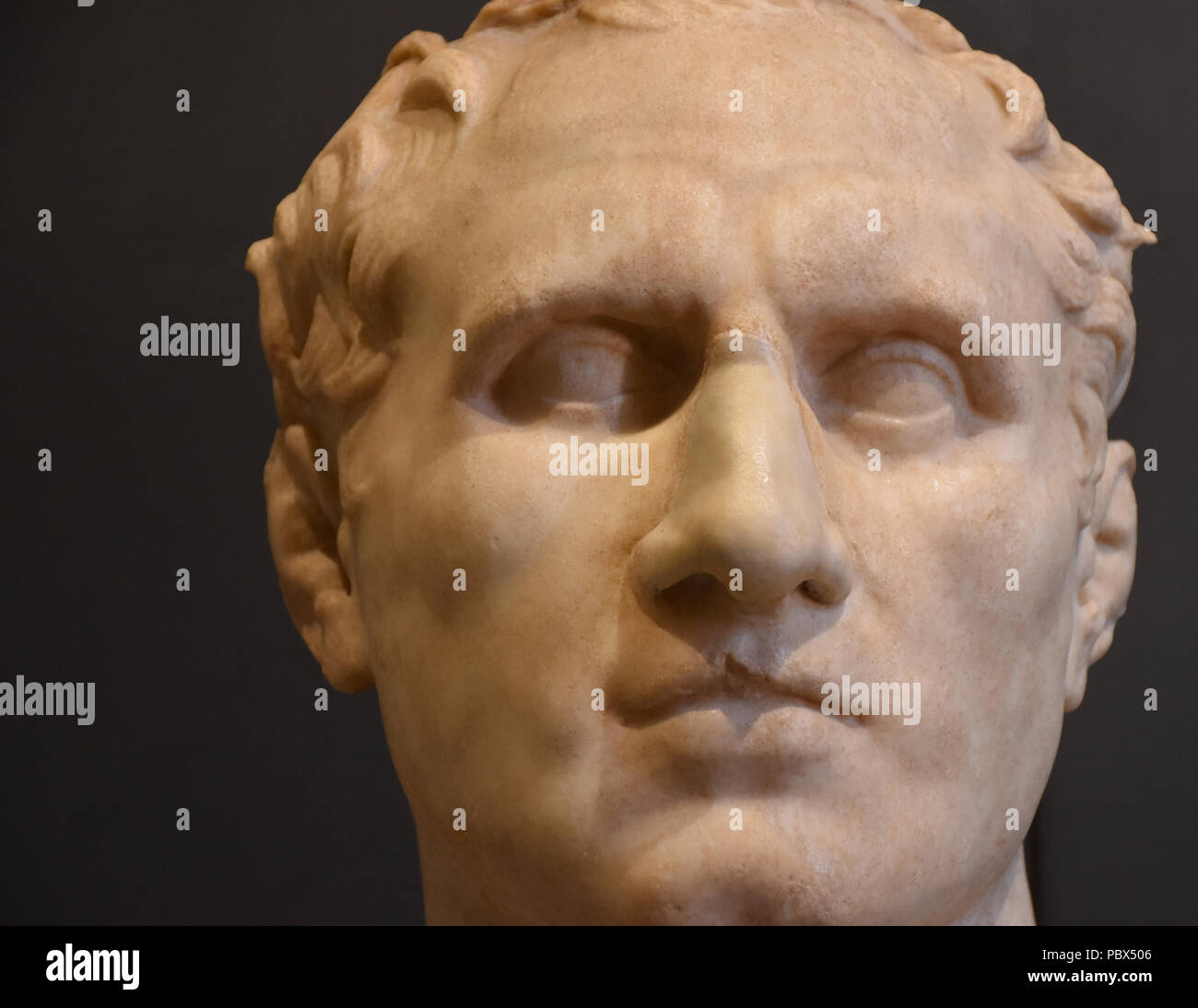 Rome, bust of ancient Roman in the palace of the Conservatories in the ...