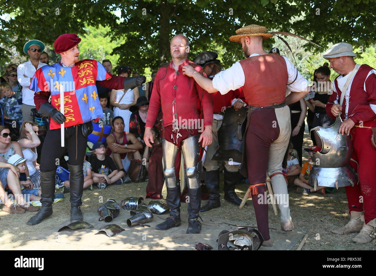 Arming Sir Nicholas Carew for the joust, Tudor Joust, Hampton Court ...