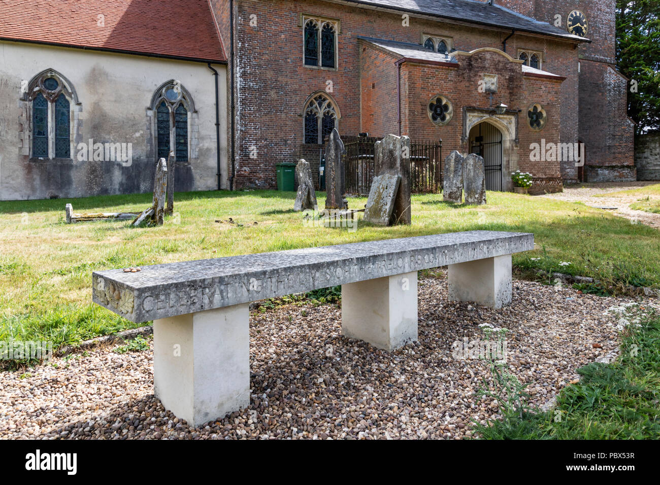 Memorial bench outside St Marys church, Upper Froyle, Hampshire to ...