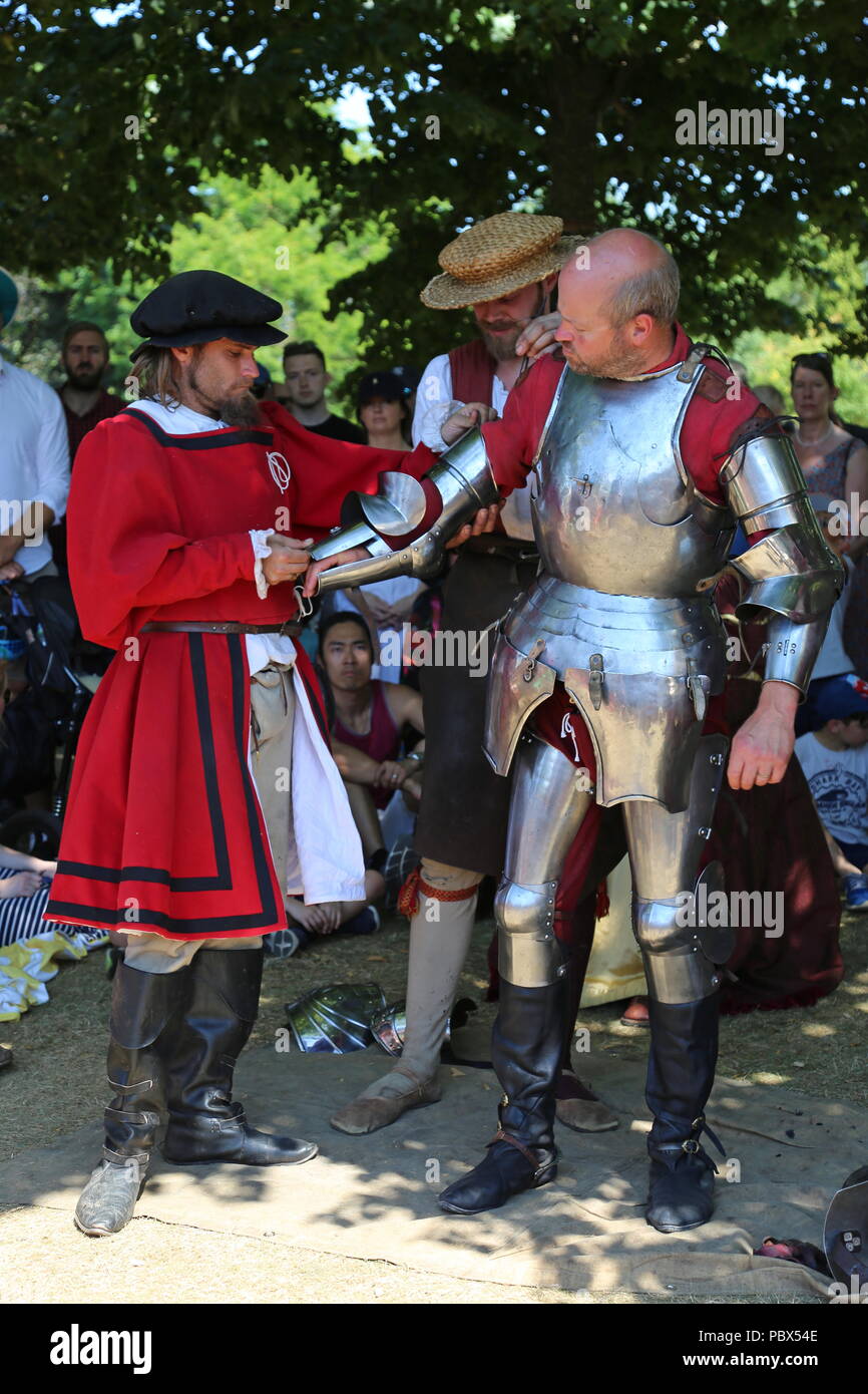 Arming Sir Nicholas Carew for the joust, Tudor Joust, Hampton Court ...