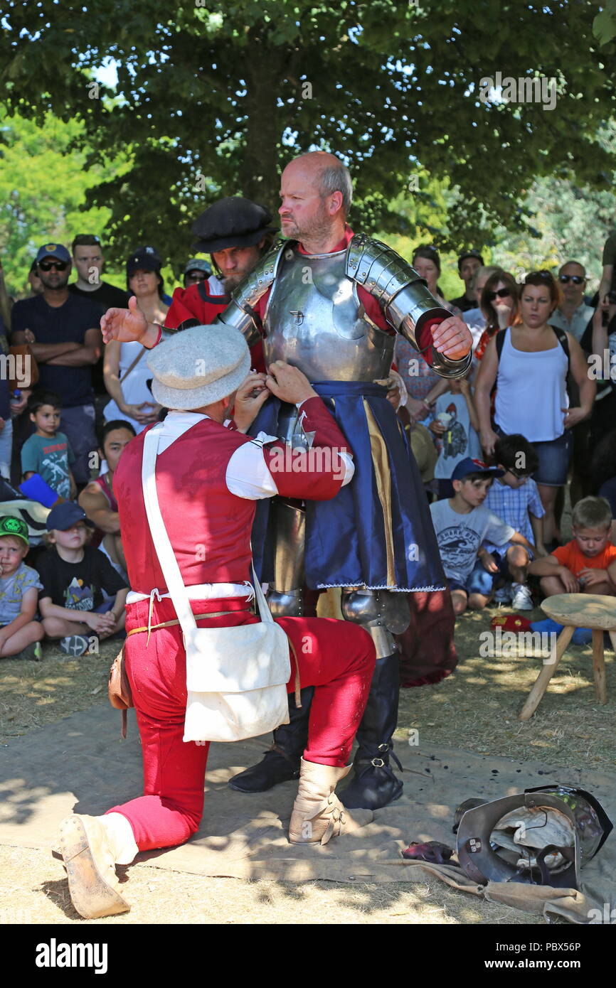 Arming Sir Nicholas Carew for the joust, Tudor Joust, Hampton Court ...