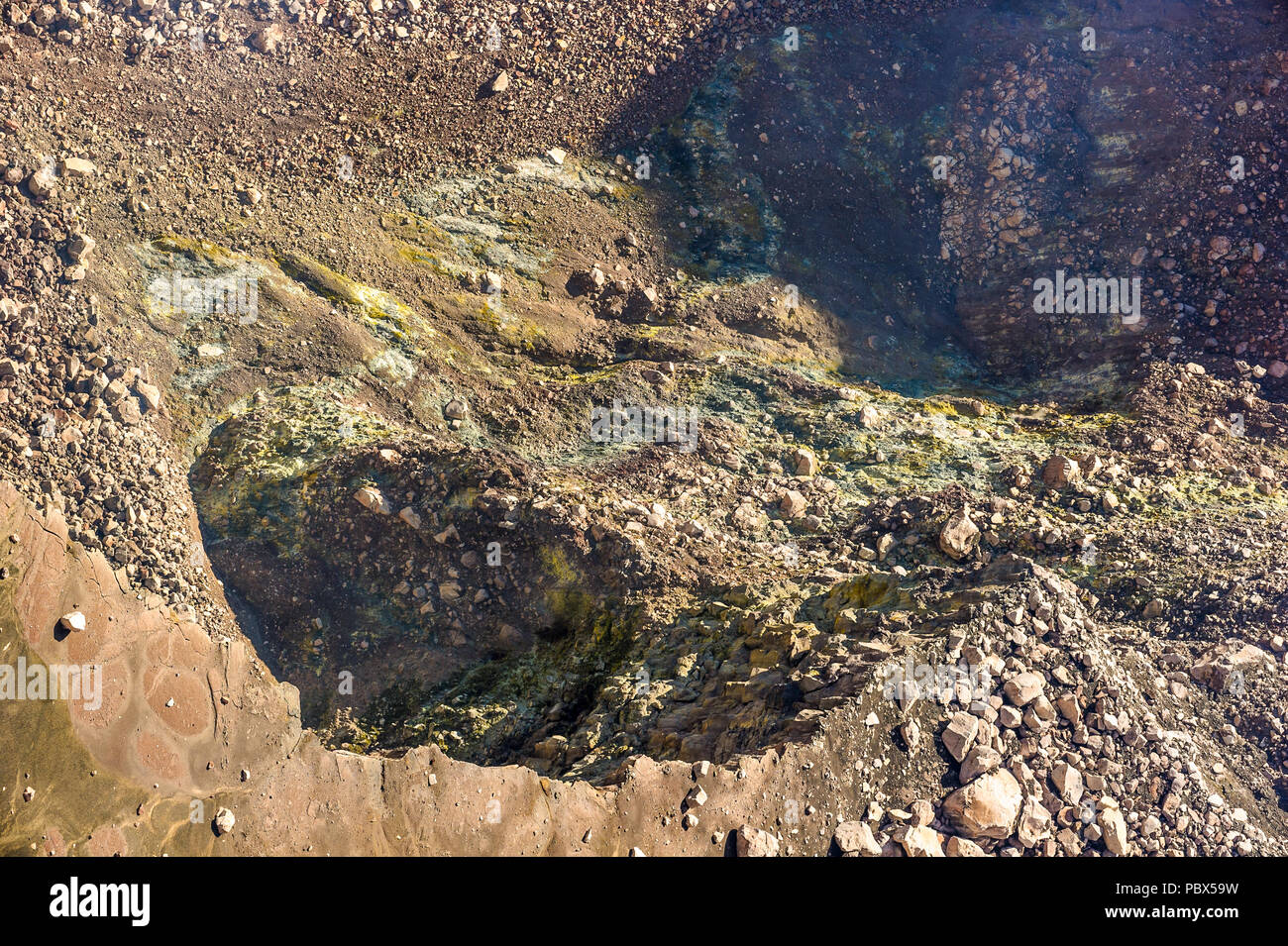 Crater of volcano Masaya, a caldera located south of Managua, Nicaragua ...
