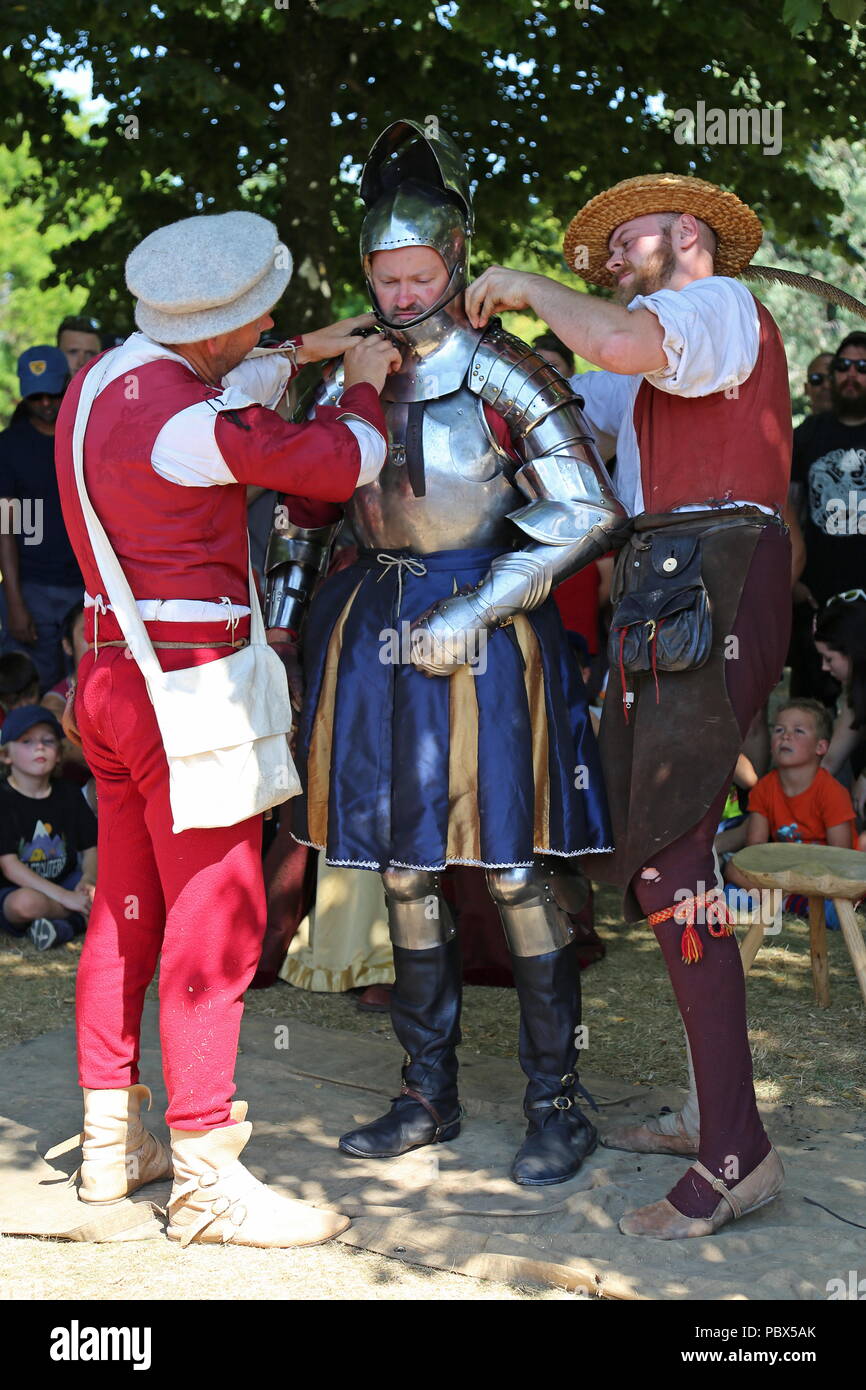 Arming Sir Nicholas Carew for the joust, Tudor Joust, Hampton Court ...