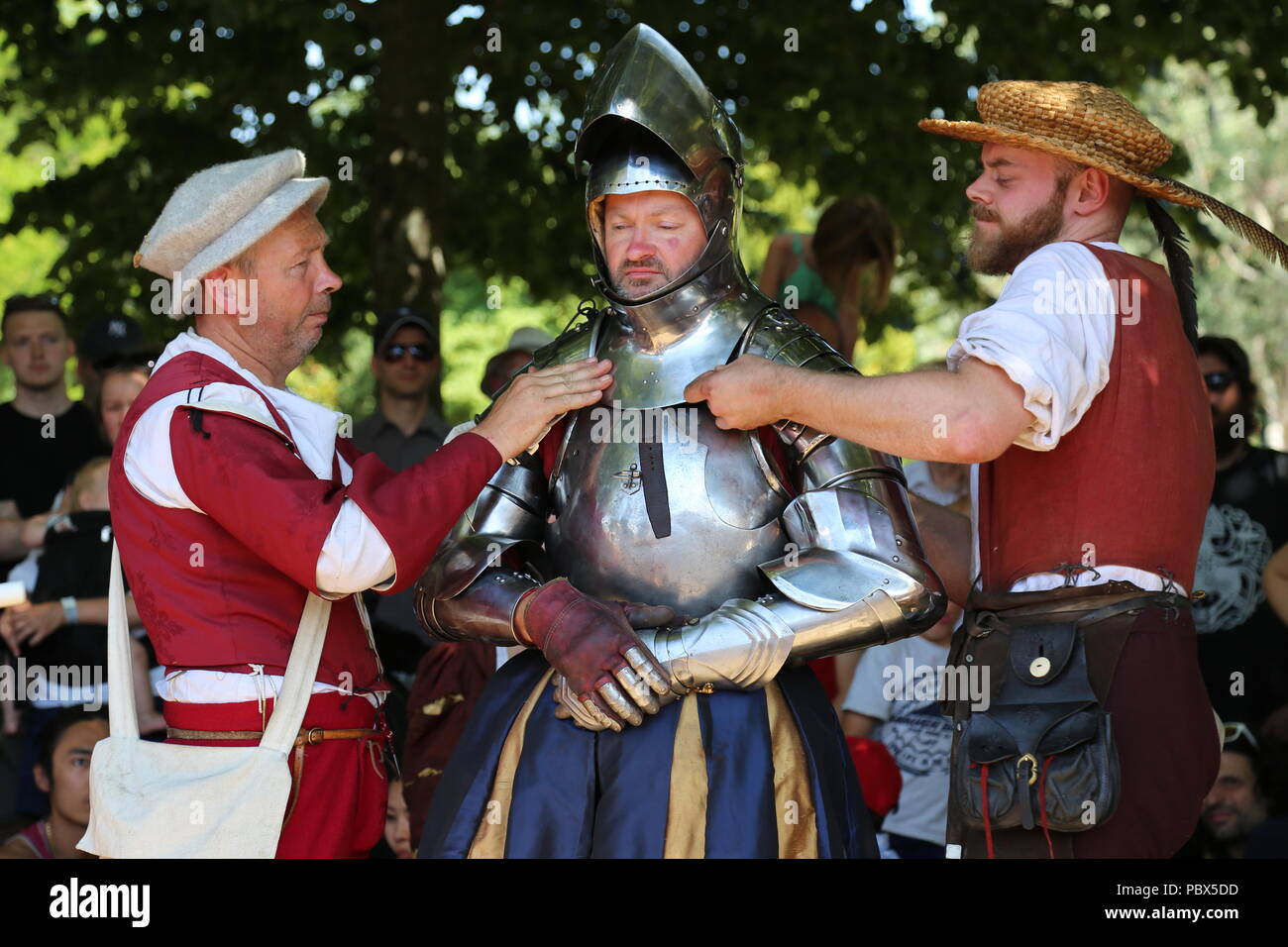 Arming Sir Nicholas Carew for the joust, Tudor Joust, Hampton Court ...