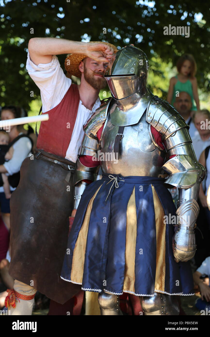 Arming Sir Nicholas Carew for the joust, Tudor Joust, Hampton Court ...