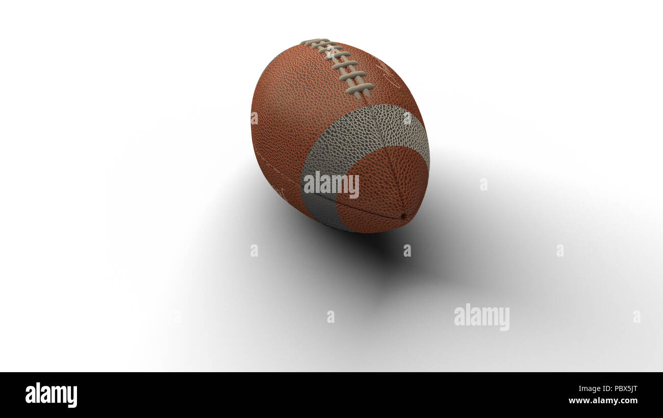 Isolated American football casting shadow on white background, 3d ...