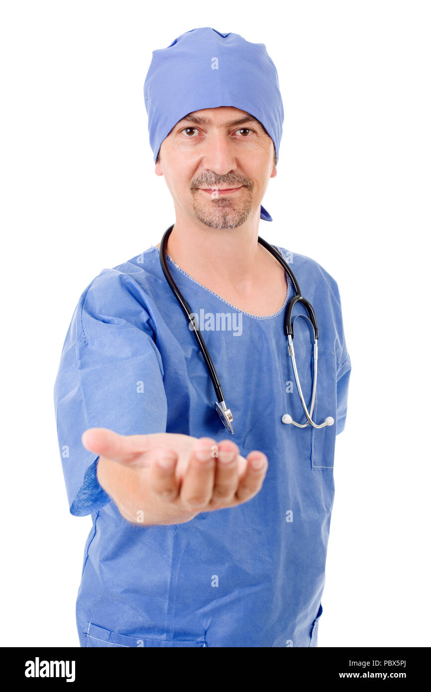 Portrait friendly doctor offering hi-res stock photography and images ...