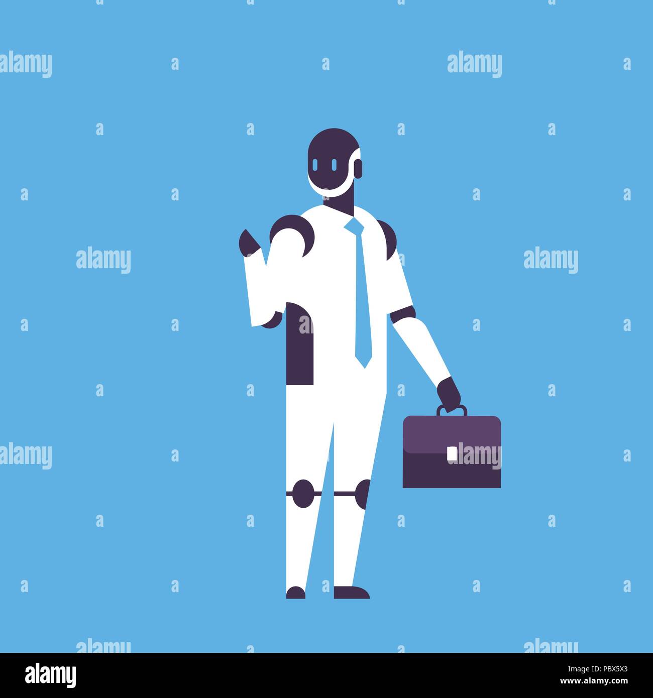 bot helper business personal assistant office worker suitcase robot ...