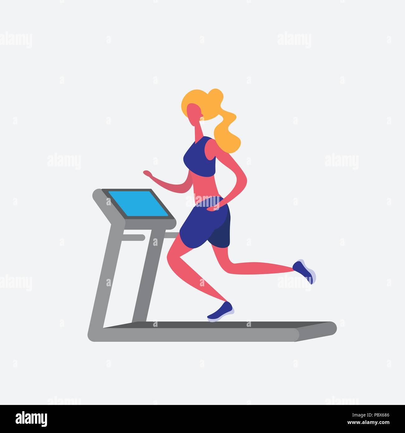 Lady running to keep fit Stock Vector Images - Alamy