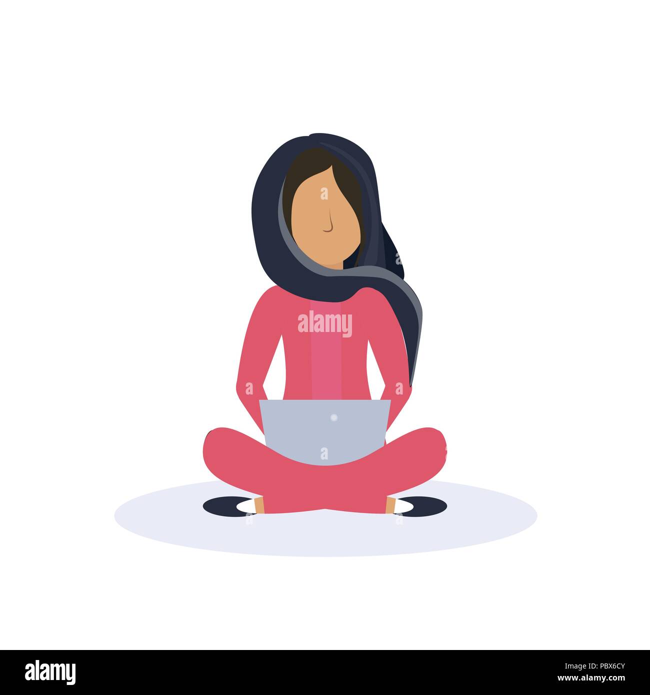 Young arabic woman sitting Stock Vector Images - Alamy