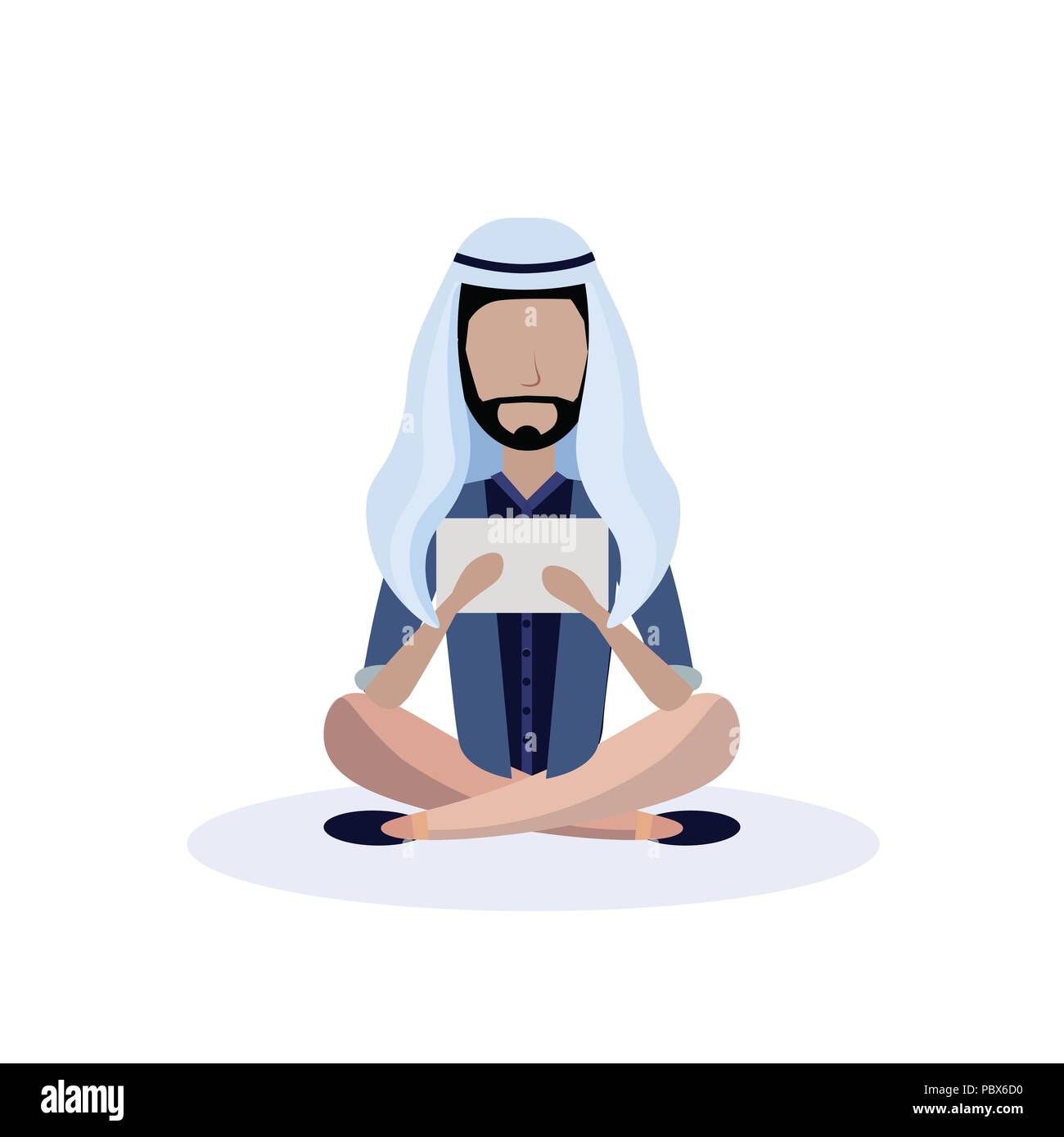 Young arabic muslim man sitting Stock Vector Images - Alamy