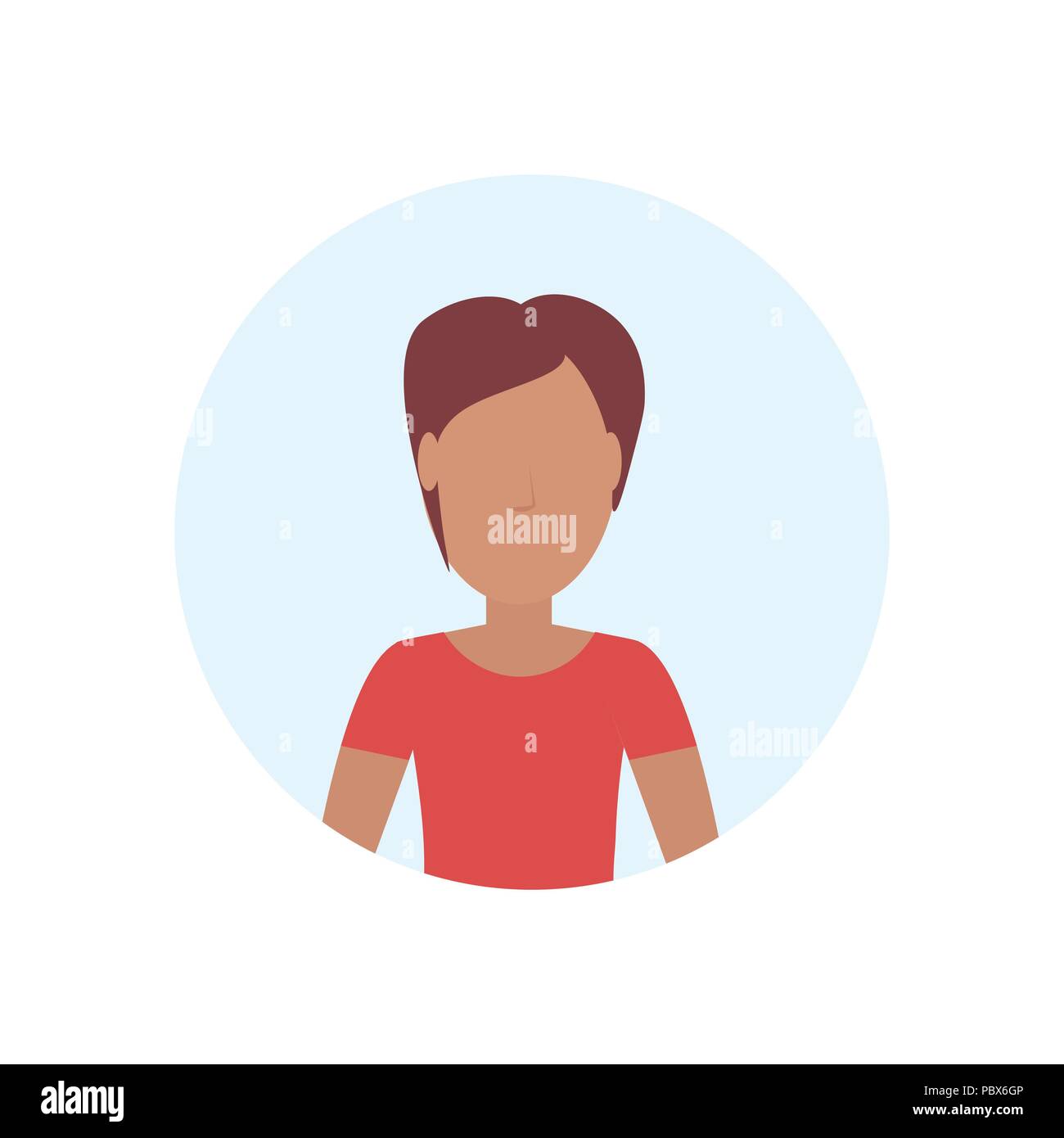 brown hair woman avatar isolated faceless female cartoon character ...