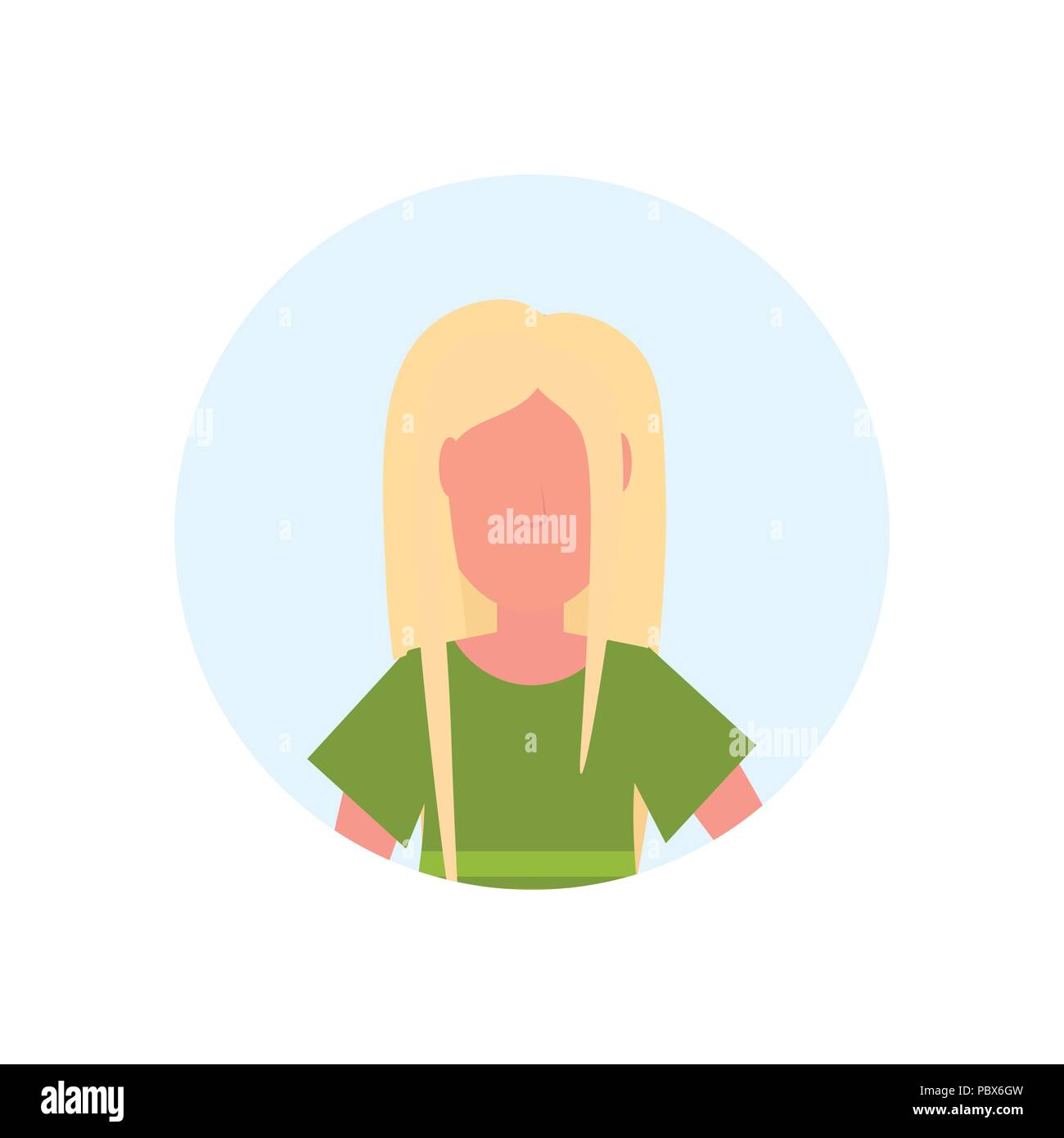 blonde woman avatar isolated faceless female cartoon character portrait ...