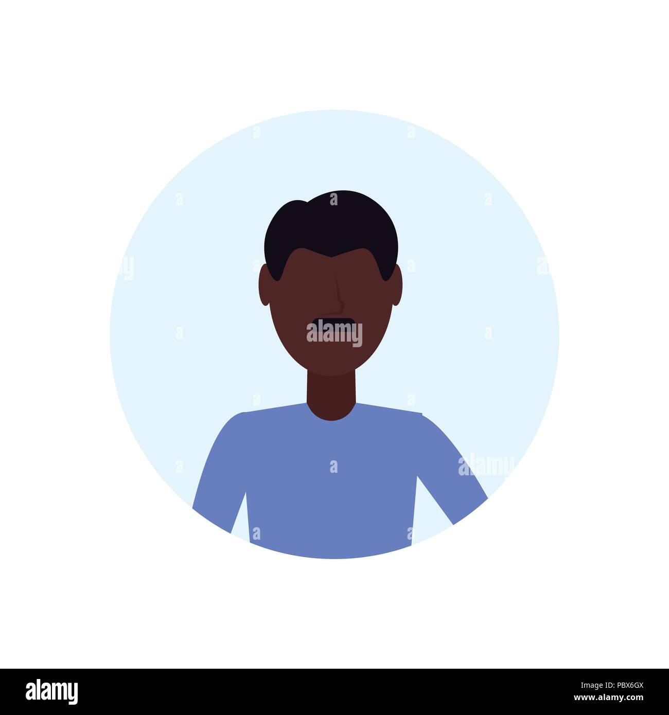 african american man avatar isolated faceless male cartoon character ...
