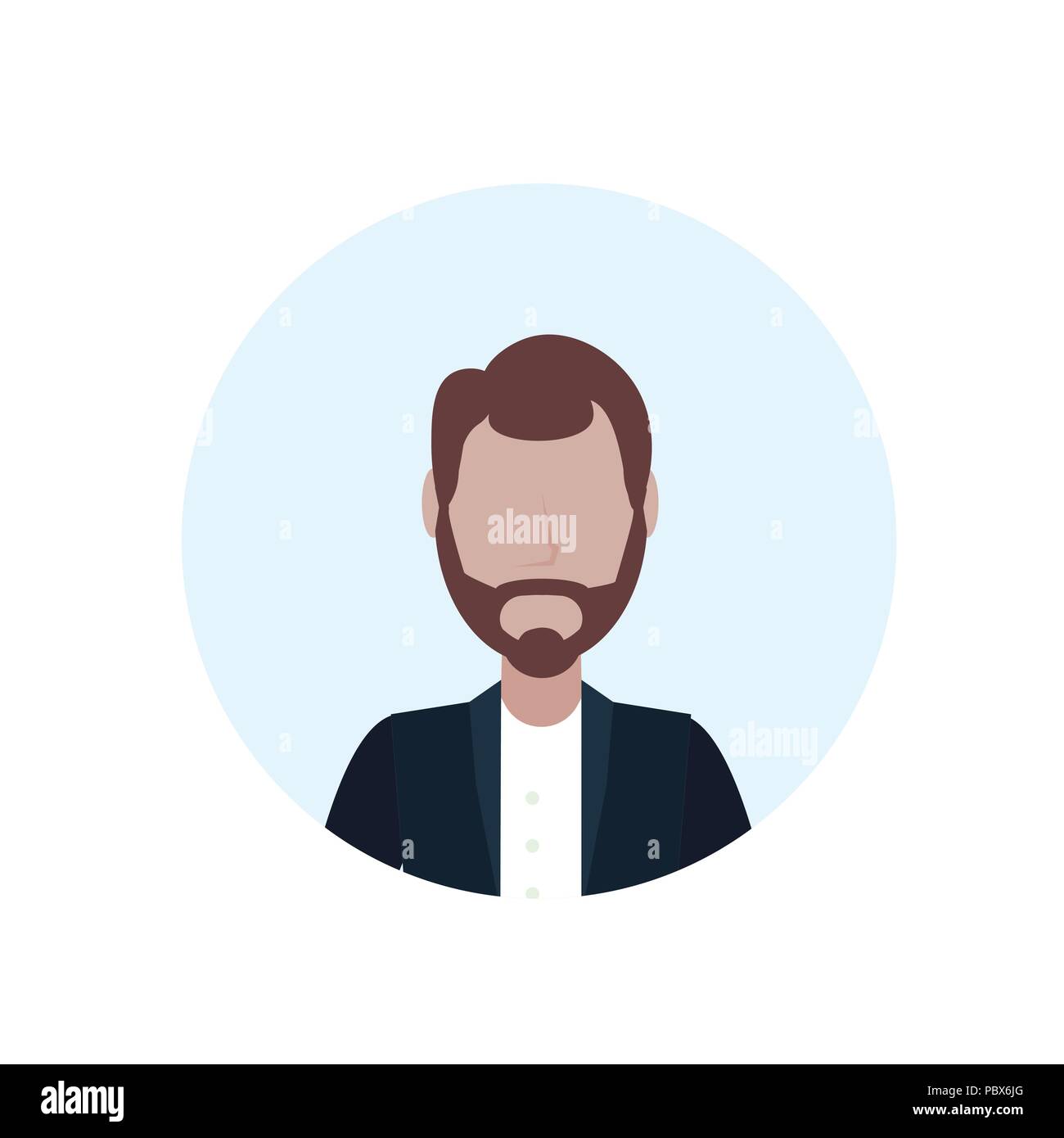 brown hair man avatar isolated faceless beard male cartoon character ...