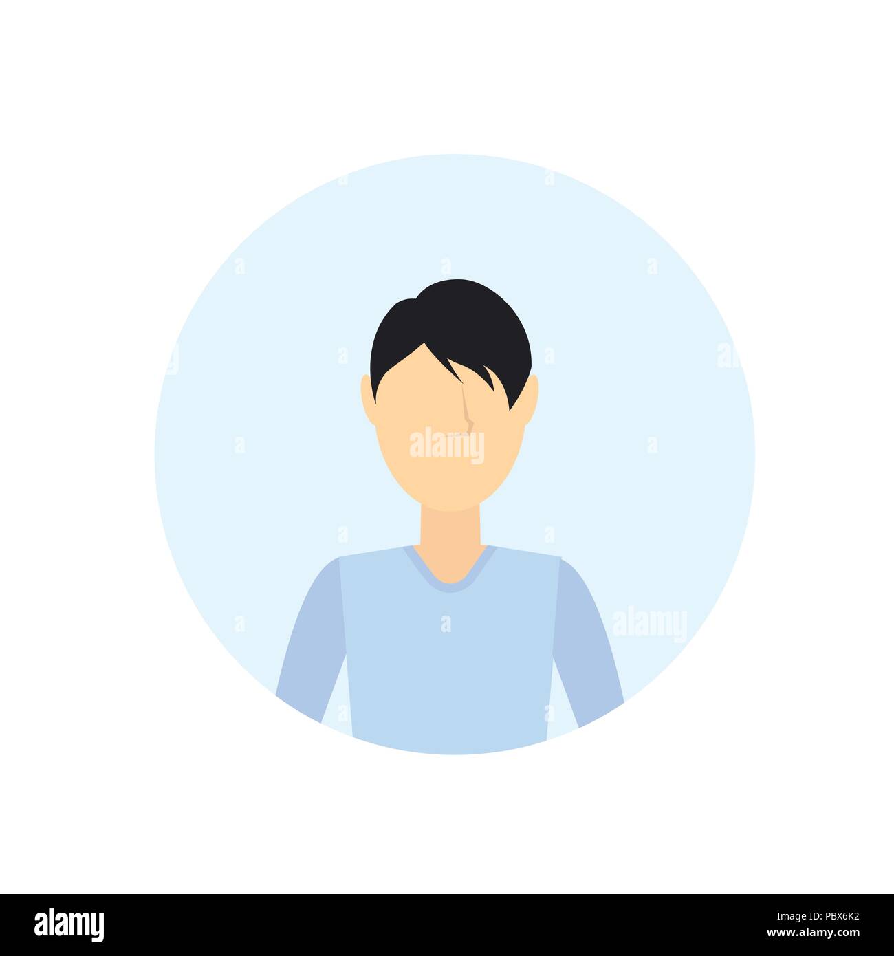 brunette man avatar isolated faceless male cartoon character portrait ...