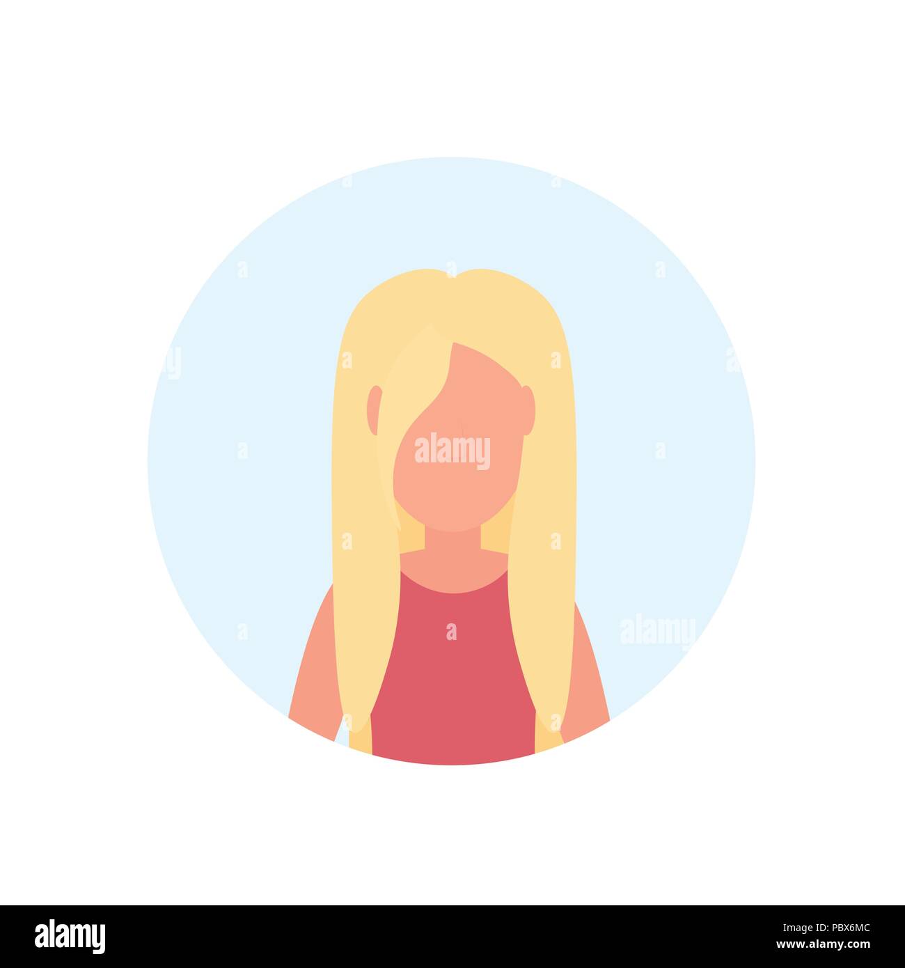 blonde woman avatar isolated faceless female cartoon character portrait ...