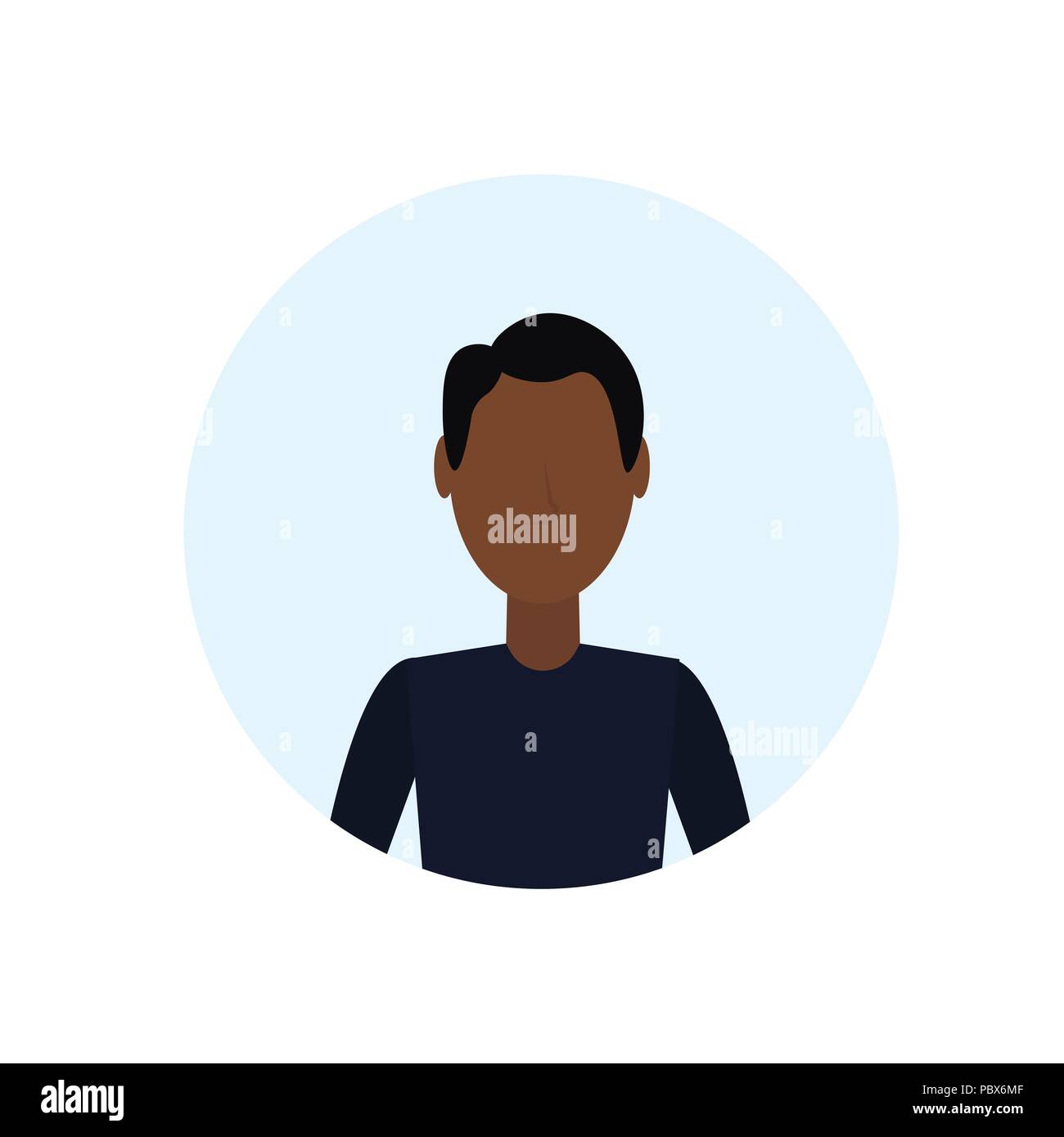 african american man avatar isolated faceless male cartoon character ...