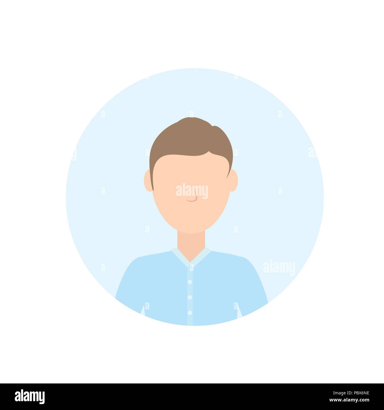 man avatar isolated faceless male cartoon character portrait flat Stock ...
