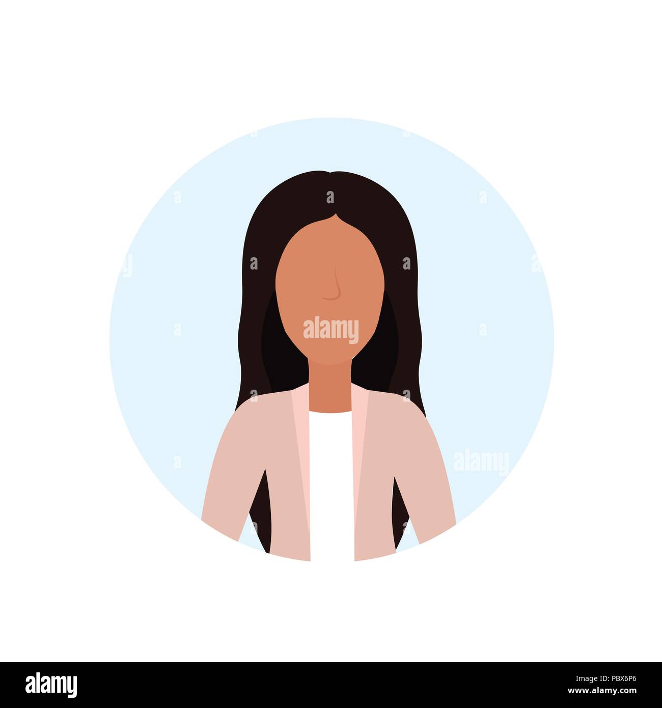 woman avatar isolated faceless female cartoon character portrait flat ...