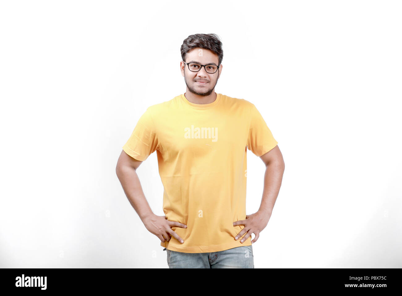 smart indian male model on spectacles Stock Photo - Alamy