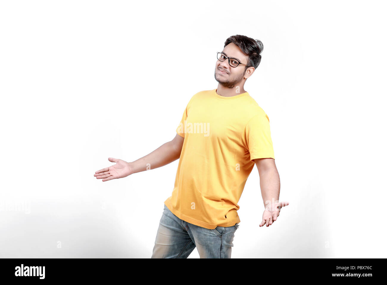 smart indian male model on spectacles Stock Photo - Alamy