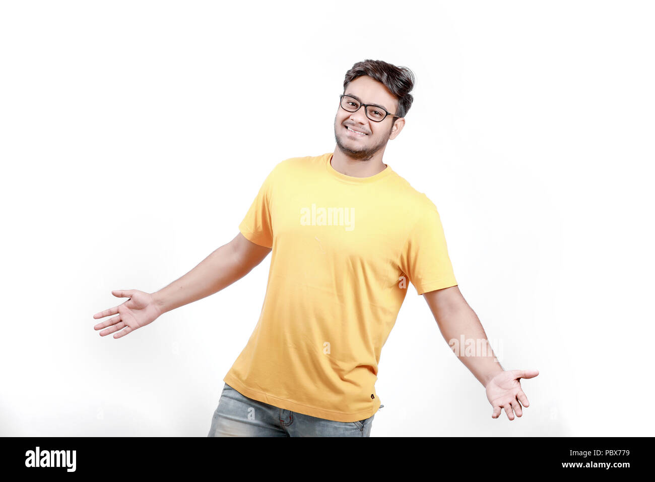 smart indian male model on spectacles Stock Photo - Alamy