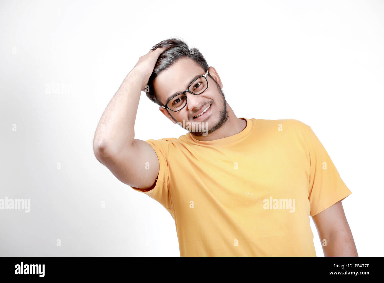 smart indian male model on spectacles Stock Photo - Alamy