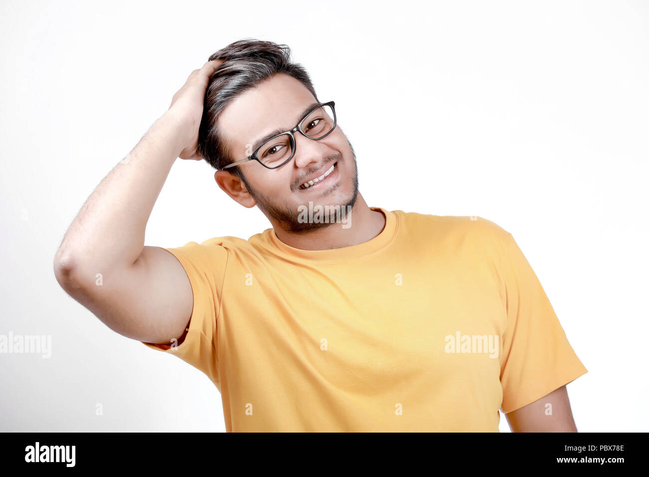smart indian male model on spectacles Stock Photo - Alamy