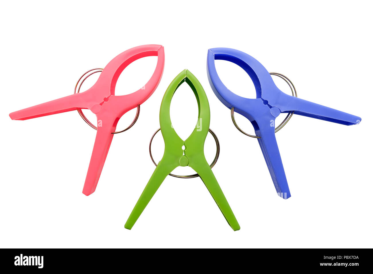 Plastic clothespin on white background Stock Photo - Alamy