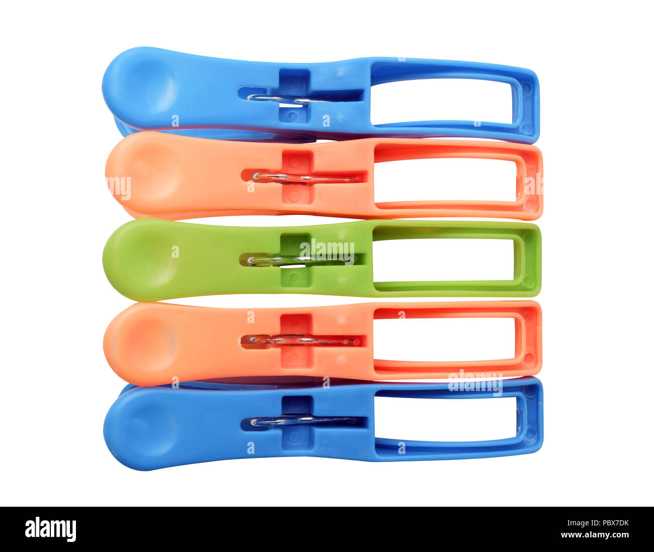 Plastic clothespin on white background Stock Photo - Alamy
