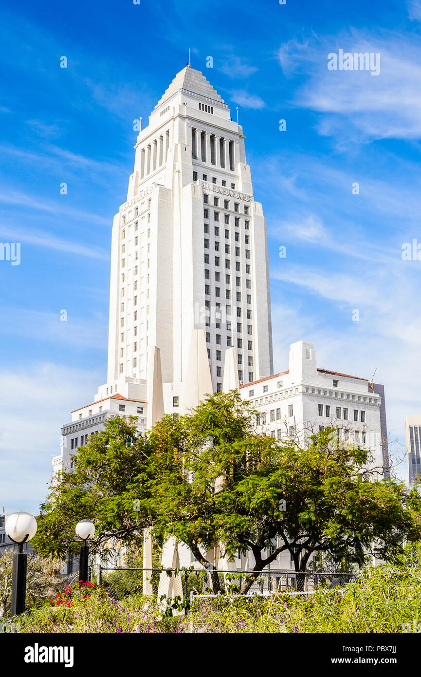 Los Angeles City Hall, California.The building was designed by John ...