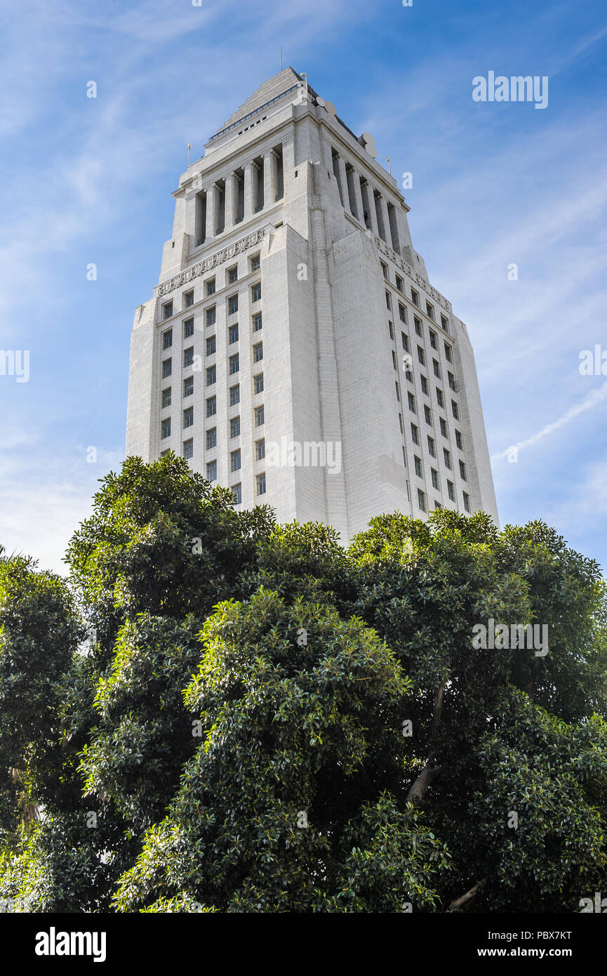 Los Angeles City Hall, California.The building was designed by John ...