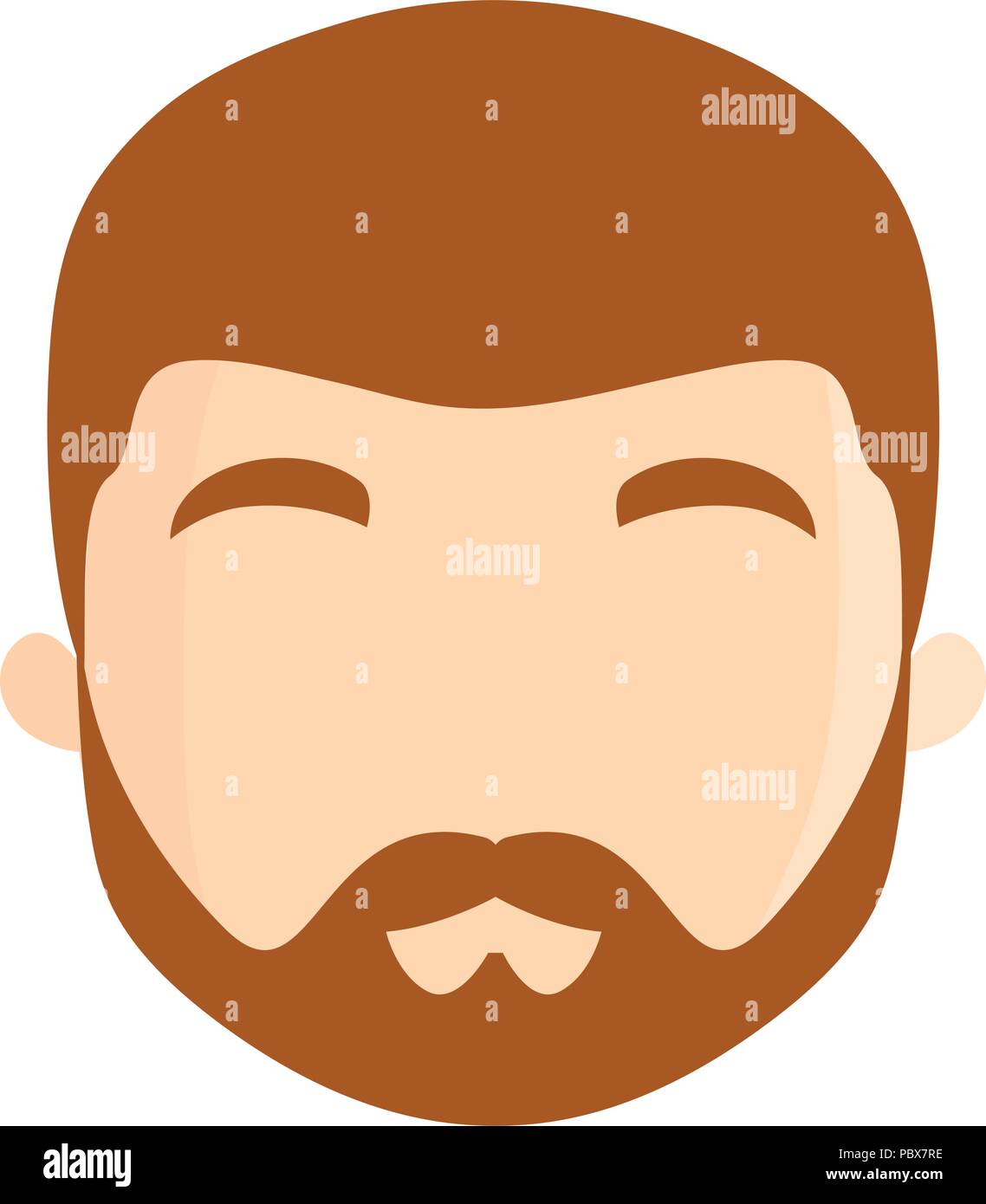 avatar man with beard over white background, vector illustration Stock ...