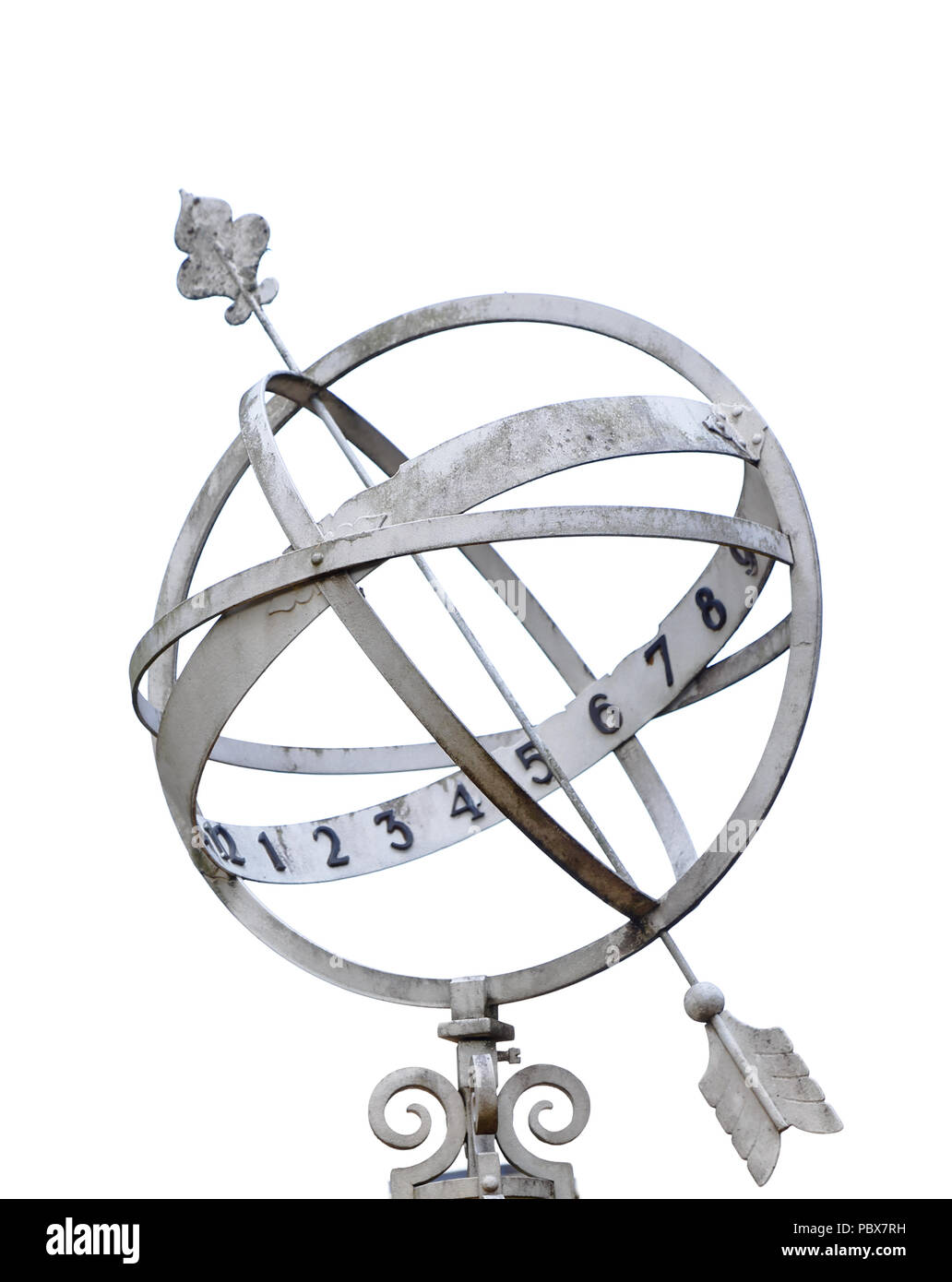 Sundial isolated on white background Stock Photo - Alamy
