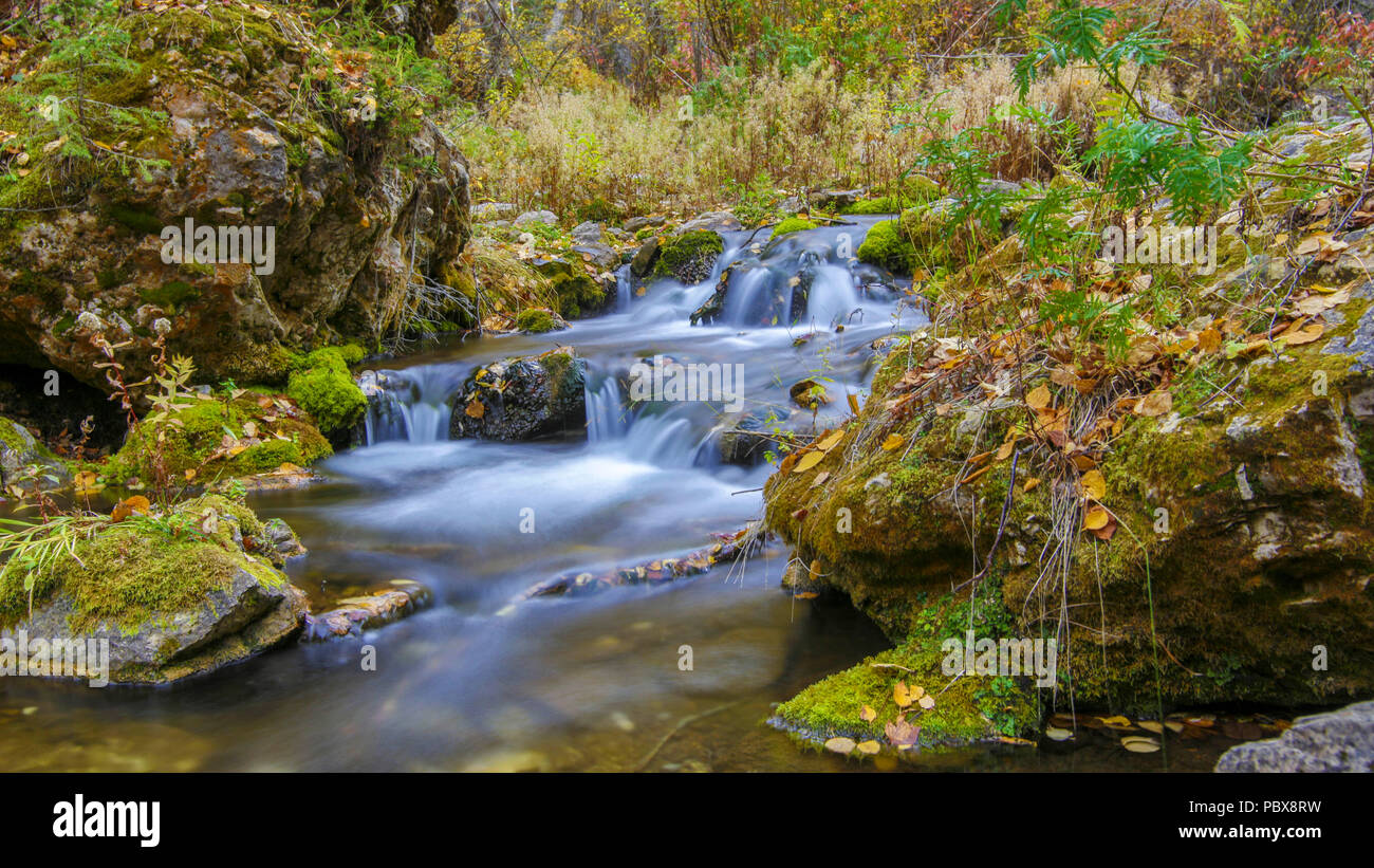 Peaceful brook and small waterfall Stock Photo - Alamy