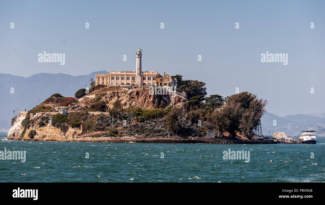 Alcatraz Island, location of the Alcatraz Federal Penitentiary, USA. It ...