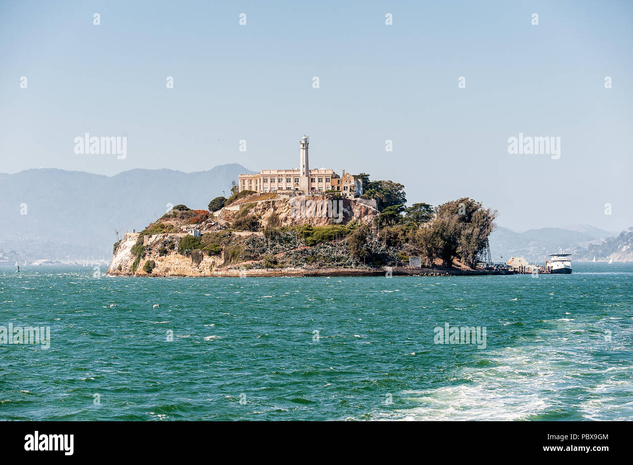 Alcatraz Island, location of the Alcatraz Federal Penitentiary, USA. It ...